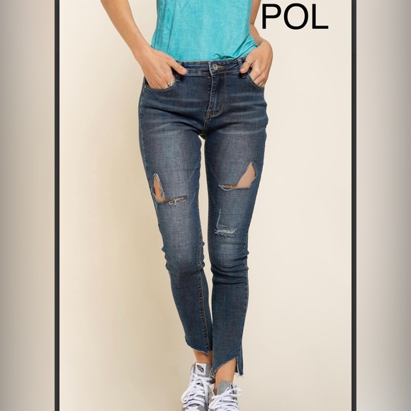 POL | Jeans | Bpb2pol Playtime In Slim Fit Blue Jeans Wdistressed ...